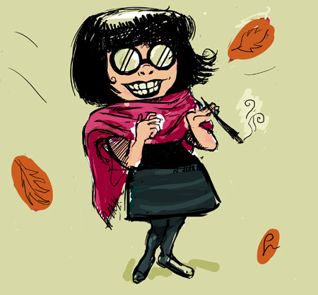 Sketching Edna Mode | Naomi's blog